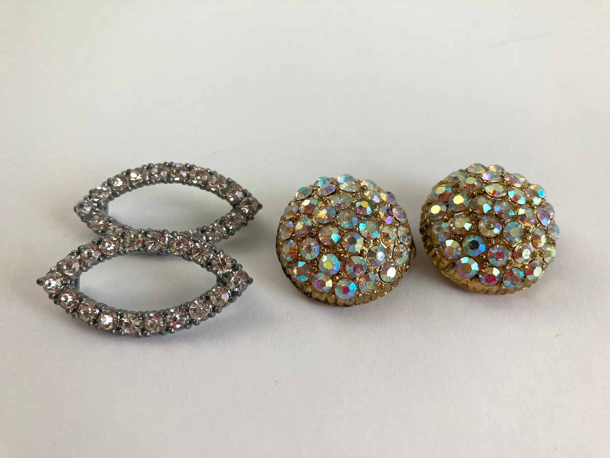 Two Pair of Large Vintage Rhinestone Buttons – Vintage Renude