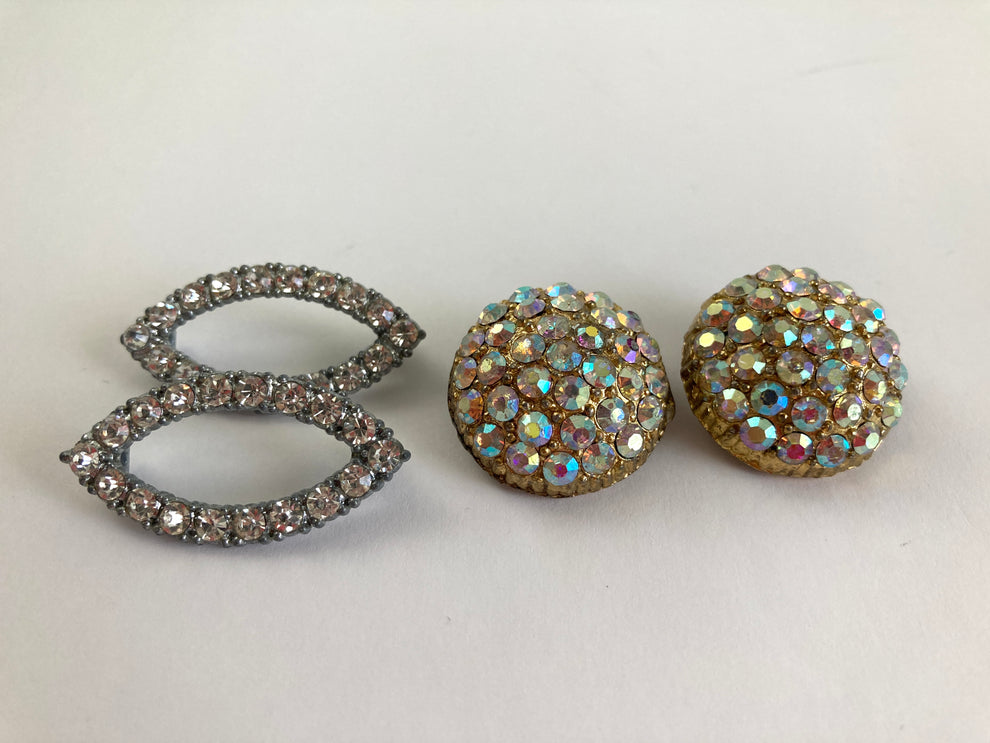 Two Pair of Large Vintage Rhinestone Buttons – Vintage Renude